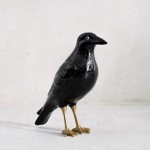Ceramic crow with golden legs – The Portuguese Shop